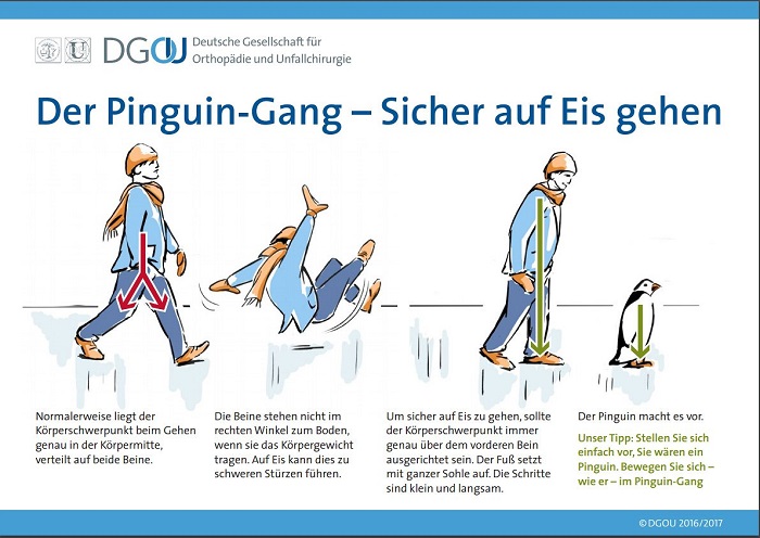 penguin posture - German doctors instructions on walking like a penguin